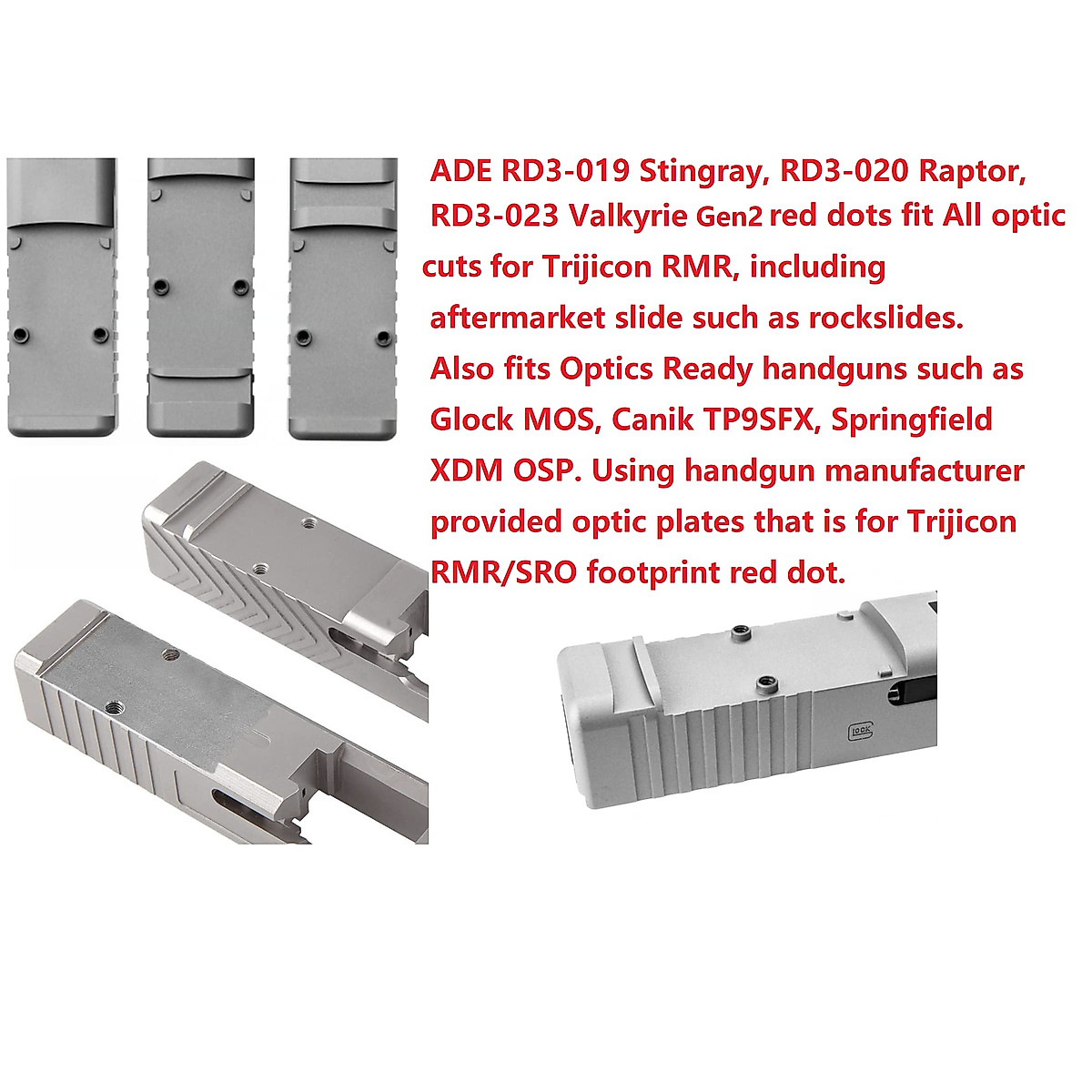 Ade Advanced Optics Valkyrie (RD3-023) Gen 2 Green Dot Sight for Optics Ready Pistol That is Compatible with Trijicon RM/SRO Footprint/Slide/Screw Pattern