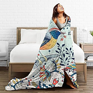 Bird-Blanket Super Soft Throw Blanket for Couch Bed Sofa Cozy Flannel Fuzzy Blanket Plush Throw Blankets for Women Men Gifts Travel Blanket for All Seasons, 40"x30"