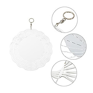 Vesub Sublimation Wind Spinner Chime Blanks 10 Inch Circle White,4 PCS 3D Aluminum Double Sided Metal Wind Spinners Hanging for Cricut Autopress Heat Transfer,for Outdoor Yard Garden
