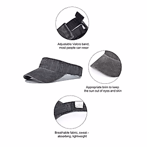 Mens Womens Sun Visors with UV Protection Adjustable Sports Sun Visor Hats for Running Gardening Traveling Summer Hats White