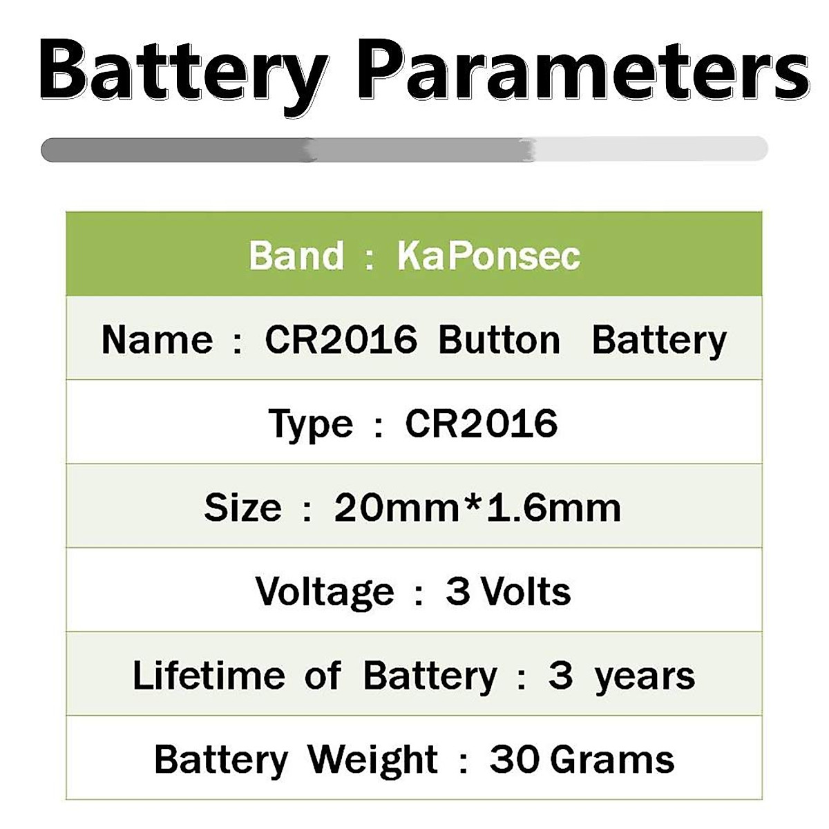 KaPonsec 3 Volt CR2016 2016 Lithium Battery -50PCS