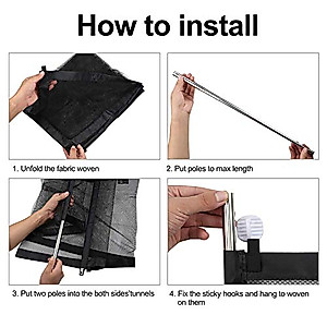 70.9"x28.3" Pet Gate,Baby Gate,Magic Gate Portable Folding mesh gate Safe Guard Isolated ，Indoor and Outdoor Safety Gate Install Anywhere (Black)