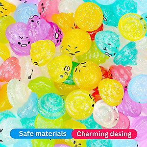 Unicorn Poop Toys - Bulk Unicorn Party Favors - 50 Pcs - Glitter Poop Emoji Party Supplies - Shimmering Unicorn Rainbow Poop Emoji Mini Toys - Vending Machine Toys