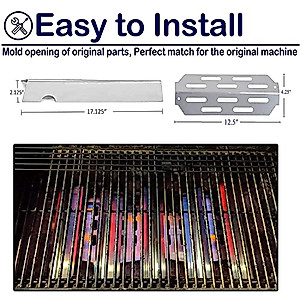 Flavorizer Bars and Heat Deflectors Grill Replacement Parts for Weber 66041, Genesis II E-410, S-410, Genesis II LX E-440, Genesis II LX S-440, Durable Stainles Steel Heat Plate Tent Grill Parts kit