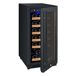 Allavino 15" Wide FlexCount II Tru-Vino 30 Bottle Single Zone Black Wine Refrigerator