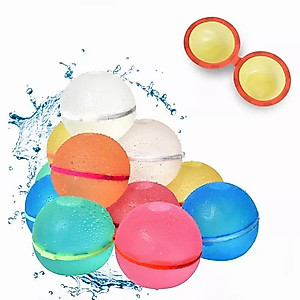 (12Pcs) Self-Sealing Reusable Water Balloon Splash Balls, Soft Silicone Water Play Sensory Toy,