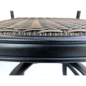 Patio Bar Stool Set of 4 Swivel Outdoor Santa Clara Cast Aluminum Furniture Dark Bronze