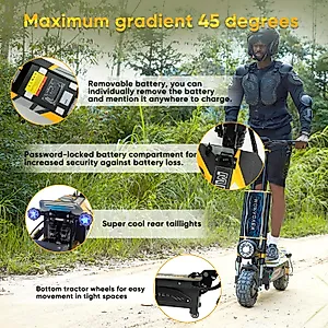 MORADVEN Adult Electric Scooter, 11-inch 6000W high Power Dual Drive Sports Scooter with seat, 7-inch LCD Display 60V40AH Range 80 Miles, Maximum Speed 60MPH, Off-Road Tires Electric Scooter.