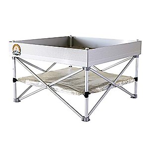 Pop-Up Fire Pit + Heat Shield + Extra Fire Mesh | Portable and Lightweight | Fullsize 24 Inch | Weighs 8lbs. | Never Rust Fire Pit | Heat Shield Included for Leave No Trace Fires