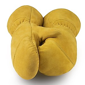 AMERICAN FUR Deerskin Suede Mittens - Gold Insulated (Large)