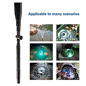 Plastic Fountain Nozzle 1/2, The Small Pool Sprayer Fountain Nozzle for Garden, Ponds, Tabletop Fish Ponds, 15 pcs of Set, 3 Fountain Shaped, Pool Aerator Nozzle, Black -S