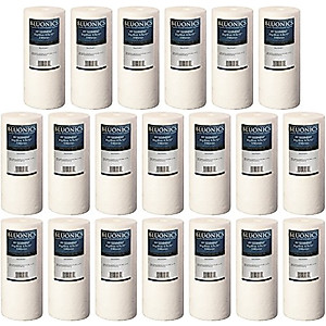 BLUONICS 4.5" x 10" Sediment Replacement Water Filters Full Case of 20-pack (5 Micron) Standard Size Whole House Cartridges for Rust, Iron, Sand, Dirt, Sediment and Undissolved Particles