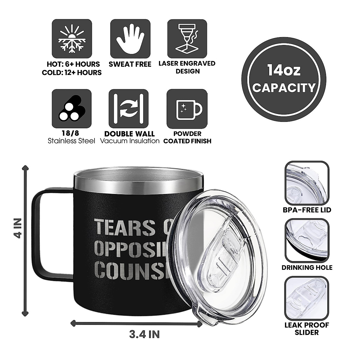 Lawyer Gifts for Women - Lawyer Gifts for Men - Gifts for Lawyers - Law School Graduation Gifts, Law School Gifts, Gifts for Law Students - Future Lawyer Gifts for Women, Men - 14 Oz Coffee Mug