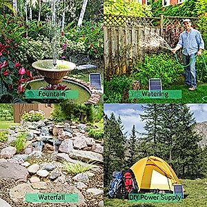 Solar Water Fountain Outdoor, 12 Watt Solar Fountain Pump Kit, Solar Water Pump Kit Adjustable with 7 Water Styles for Garden Fish Pond Pool Hydroponics Bird Bath