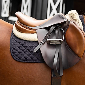 HORZE Genuine Leather English Riding Stirrup Leathers Pair | Adult Sizes - Dark Brown - 49 in