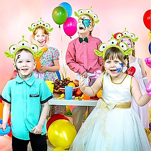 Leziazany Alien Headband Stretchy Plush Eyeball Headband Three Eye Plush Alien Monster Headband for Christmas party cosplay