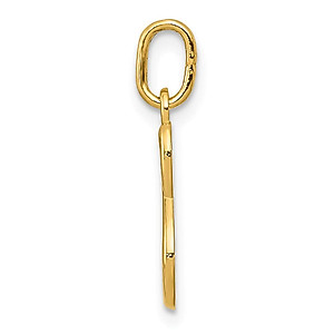 Solid 14k Yellow Gold Cursive S Initial Letter Alphabet Charm Pendant