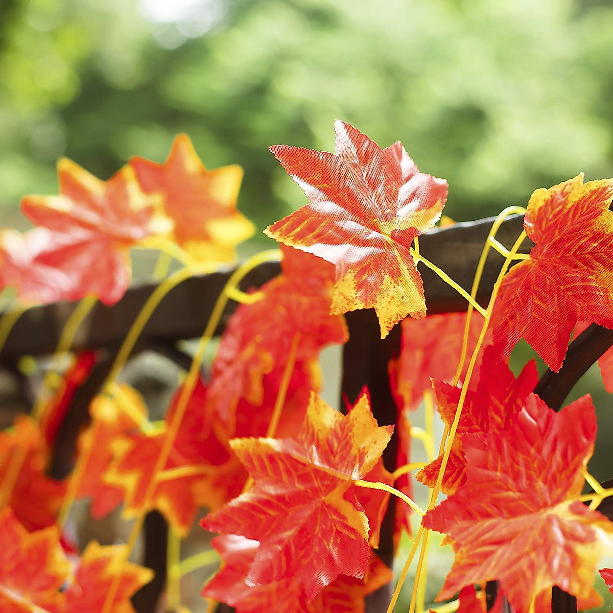 GPARK 12Pack / Each 82 inch, Artificial Ivy Red Maple Garland Fake Leaf Plants Vine, Flowers Hanging for Wedding Party Home Garden Kitchen Office Outdoor Greenery Wedding Wall Decoration