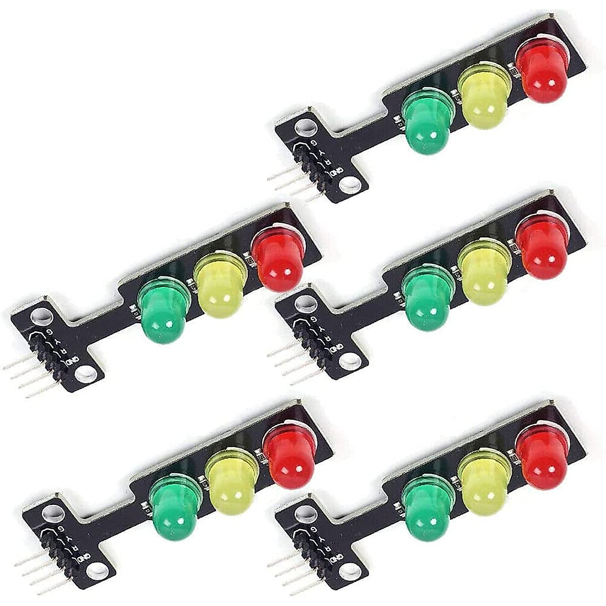 Adeept 5PCS Mini Traffic Light LED DC 5V 5mm Display Module for Arduino Creative DIY Project Kit, Raspberry Pi, Traffic Light for Traffic System Model