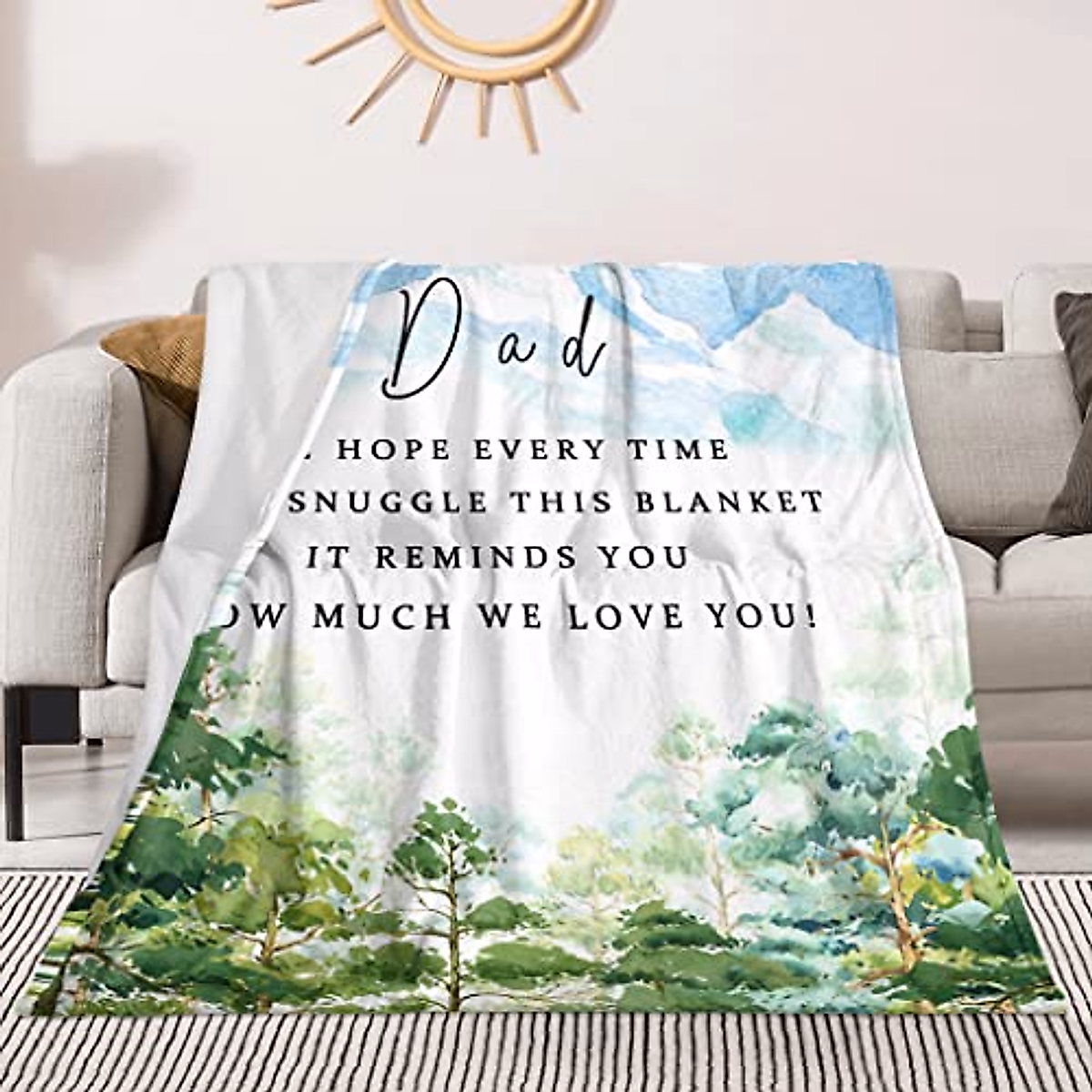 Dad Blanket Gifts from Daughter, Blankets for Dad from Son, Birthday Gifts for Dad, Flannel Soft Fleece Bed Blanket 50x60in
