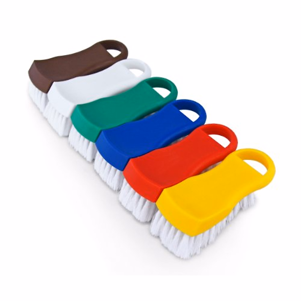 New Star Foodservice 34042 Cutting Board Brushes, 6" x 2.5" x 2", Multicolor, Set of 6