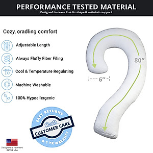 Contour Swan Body Pillow w/ Pillowcase & Mesh Laundry Bag