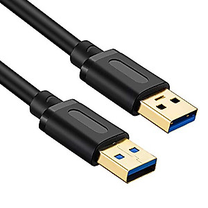 Jelly Tang USB 3.0 A to A Male Cable 3Ft,USB to USB Cable USB Male to Male Cable USB Cord with Gold-Plated Connector for Hard Drive Enclosures, DVD Player, Laptop Cooler (3Ft/1M)