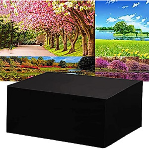 XYXH Garden Furniture Covers Waterproof 34" L x 34" W x 30" H, Patio Furniture Covers Square, Table Cover Rectangle, Oxford Fabric Windproof Tear-Resistant, for Outdoor Sofas and Chairs