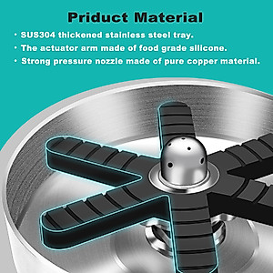 PIPPONER Stainless Steel Glass Rinser for Kitchen Sink,Upgraded 360°Rotating Jet Cup Washer for Sink,Cup Cleaner for Bar Sink Attachment(Brushed Nickel)