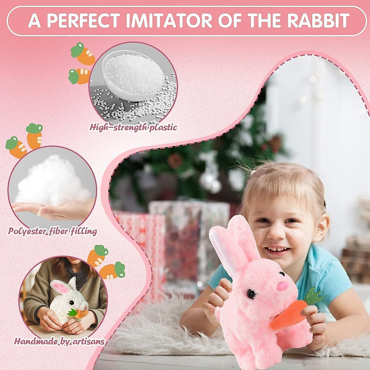 Bunny - Easter My Realistic Bunny Toy, Interactive Bunny Realistic Bunny - Jumping, Twitching, and Shaking Ears, Bunny Realistic Bunny Toy, Bunbi Realistic Bunny, Realistic Bunny Toys (Brown)