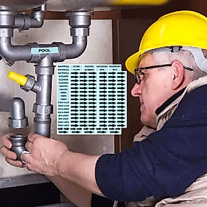 Pool Equipment Identification Labels Waterproof PVC Sticker Labels for Swimming Pool, Spa Equipment, Plumbing, & Piping Parts 1/2 x 2 Inch 125 Pcs Adhesive Labels (Swimming Pool, Blue)