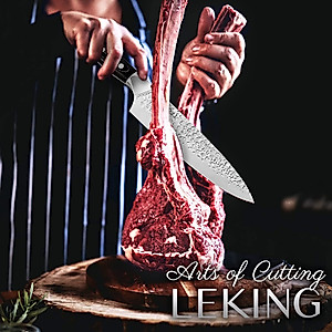 Leking Chef Knife German EN1.4116 High Carbon Stainless Steel 8 Inch Professional Chef’s Knife with Ergonomic Handle in Gift Box, Ultra Sharp Kitchen Knife for Family and Restaurant