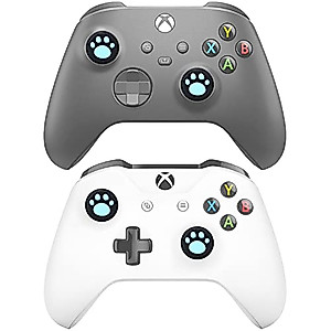 9CDeer Performance Joystick Analog Stick Thumb Grips Set of 6 Compatible with PS5, PS4, Xbox Series X/S Xbox One, Switch Pro Controller Cat's Paw Black & Blue