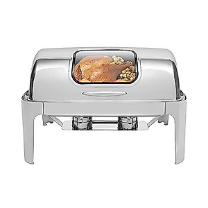 Chafing Dish Buffet Set Chafing Dish with Clear Lid and Handle, 2 Trays Chafer Complete Set for Hotels, Fast Food Restaurants, Snack Bars
