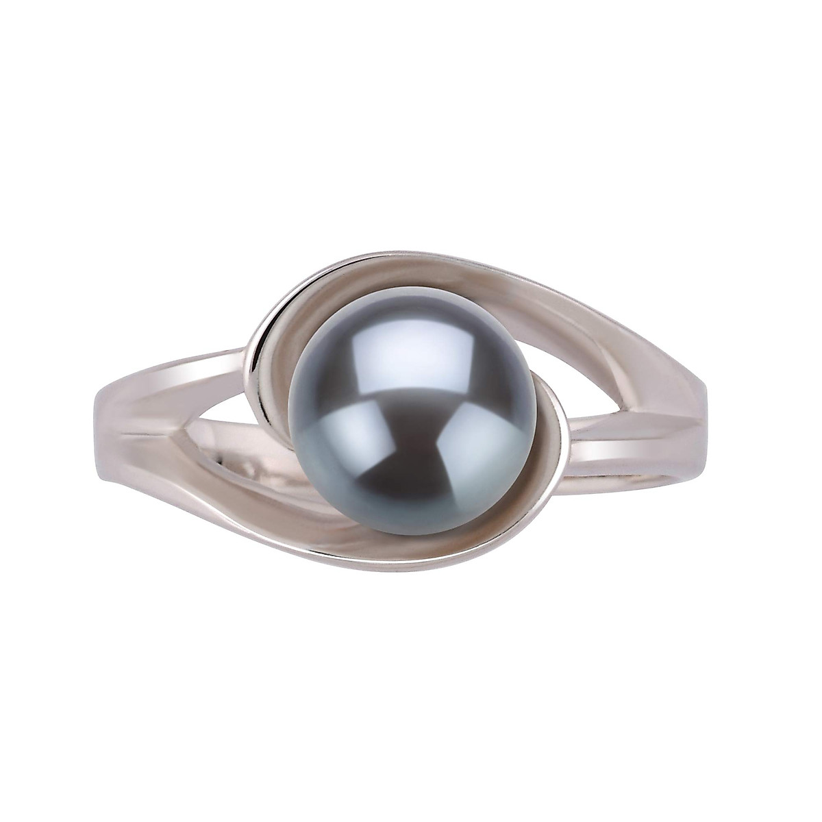 Clare Black 6-7mm AAA Quality Freshwater 925 Sterling Silver Cultured Pearl Ring For Women - Size-9