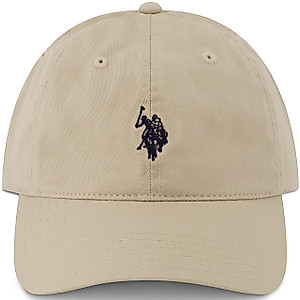 U.S. POLO ASSN. Small Pony Logo Baseball Hat, Washed Twill Cotton Adjustable Cap Stone