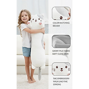 Dalmao 35.4" Cat Stuffed Animal, Soft Long Pillow Doll Cute Cartoon Kitten Plush Hugging Pillow Plushies Toy Gift for Kids, Girls, Halloween, Christmas, Thanksgiving, Birthdays