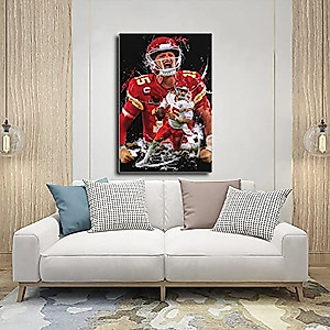 ChicReed Patrick Mahomes Poster Football Picture Canvas Poster Bedroom Decor Sports Landscape Office Room Decor Gift Unframe: 16x24inch(40x60cm)
