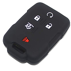 Ezzy Auto A Pair Black Silicone Rubber Key Fob Case Key Cover Key Jacket Skin for Enclave Colorado Silverado 1500 Suburban Tahoe Yukon Sierra 1500