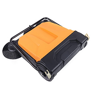 Hand Push Floor Sweeper 26 Inch 15L Walk-Behind Outdoor and Indoor Push Carpet Sweeper Hand-push Sweeping Sweeper Foldable Manual Industrial Push Cleaner for Street Garden Warehouse Sweeping Cleaning