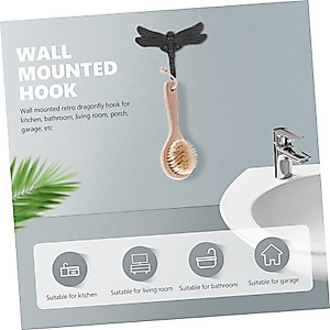 Cabilock 5 Sets Dragonfly Hook Wall Mounted Key Holder Outdoor Decor Plain Hats Bag Wall Door Hooks Robe Hooks Dragonfly Key Hanger Retro Wall Hanger Dragonfly Hanger Jacket Bath Towel