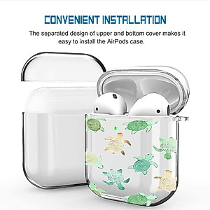 Cute Turtle AirPods Case Cover,Soft TPU AirPods Case 2&1 Shockproof Silicone Waterproof AirPods Skin Cover Protective Case for Airpods 1st/2nd Charging Case for iPhone XR/7/7P/8/8P (Little Turtle)