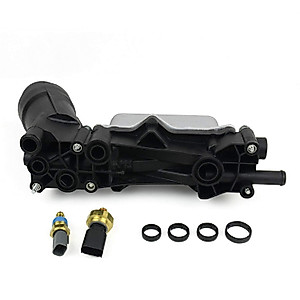 Mango S Engine Oil Filter Cooler Housing Adapter Assembly 68105583AF & Gaskets Compatibleu For 2014-2017 Chrysler Dodge Ram J..p Grand Wrangler 3.6L V6 68105583AE