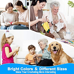 Vodiye 23 PCS Crochet Hooks, Ergonomic Handle Crochet Hooks Set for Arthritic Hands, Comfortable Smooth Crochet Needles Extra Long  Knitting Needles with Stitch Markers.