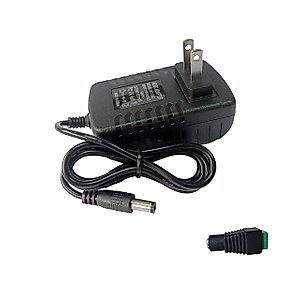 12 Volt 2A Power Supply DC 12v Power Cord 100-240V AC to DC 12V 2Amp 1A Power Supply Adapter 12V AC/DC Adapter Transformer 5.5mm x 2.5mm dc Plug for DC 12V LED Strip Security CCTV Camera