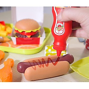U DREAM Pretend Play Food Sets, Building Toy Burger Playset, Play Kitchen Accessories, Realistic Sandwiches.