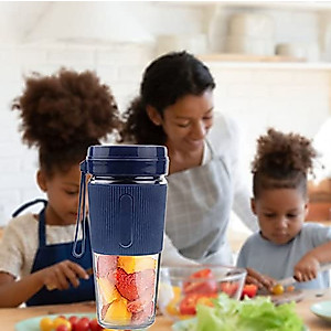 Ecoledix, Portable Blender Personal Size Blender Mixer Fruit Juicer Mini Blender Onehanded Drinking with Rechargeable USB for Sorbet Smoothie Fruit Juice Milk Shakes OutsideInside 280ML (Navy)…