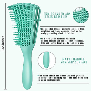BEROYAL Styling Hair Comb Set - Wet Hair Brush Detangling Brush, Wide Tooth Comb, Tail Comb - Multifunctional package,Great for Thick Wet Hair of Women and Kids with No Pain(Tiffany Blue - Aqua Blue)