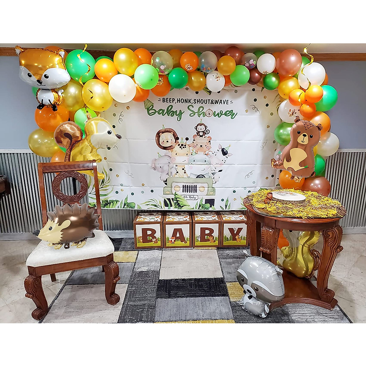 8 PCS Woodland Animal Balloons Forest Animals Foil Mylar Balloon for Woodland Themed Baby Shower,Birthday Party Decorations