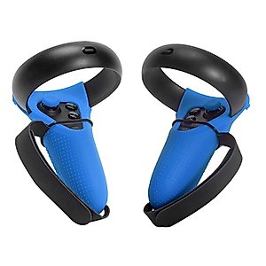 HIJIAO Knuckle Strap & Controller Grip Skin for Oculus Quest/Oculus Rift S VR Headset (Blue)